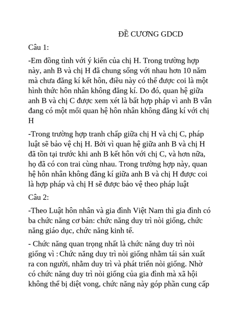ĐỀ CƯƠNG GDCD | PDF
