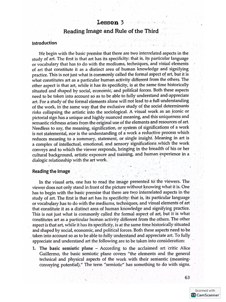 Reading Image and Rule of Third | PDF