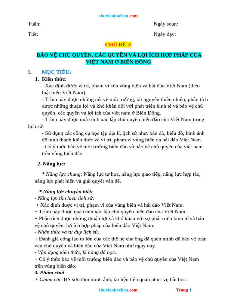 Ga Lich Su 8 KNTT Chu de 2 Bao Ve Chu Quyen Cac Quyen Va Loi Ich Hop Phap Cua Viet Nam o Bien ...