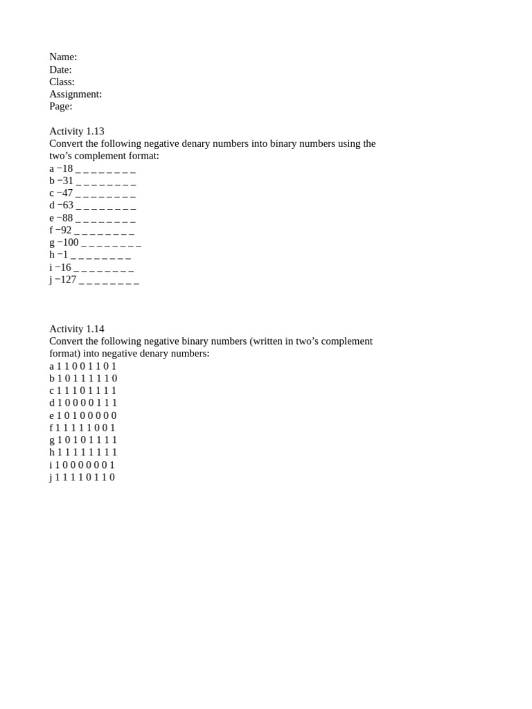 IGCSE CS Assignment 1.13 - 1.14 | PDF