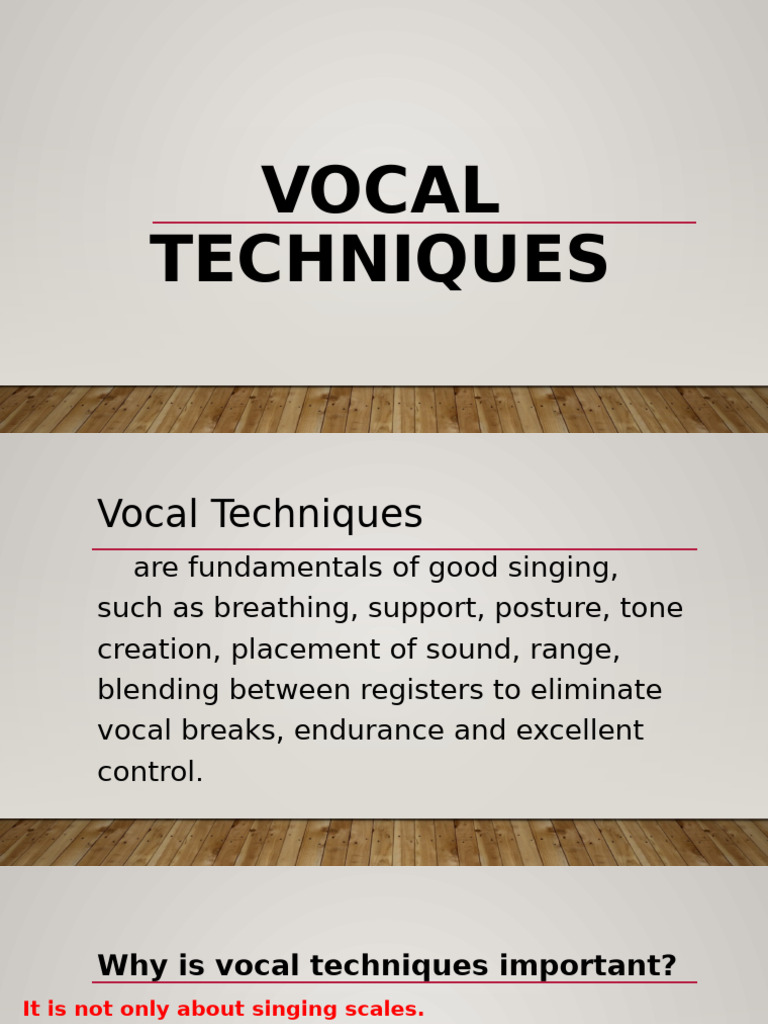 Vocal Techniques | PDF