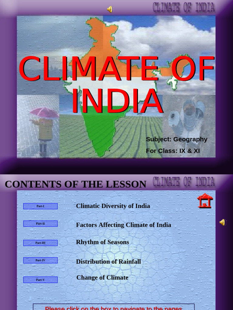 CBSC 9 ppt Climate of india | PDF | Monsoon | Rain