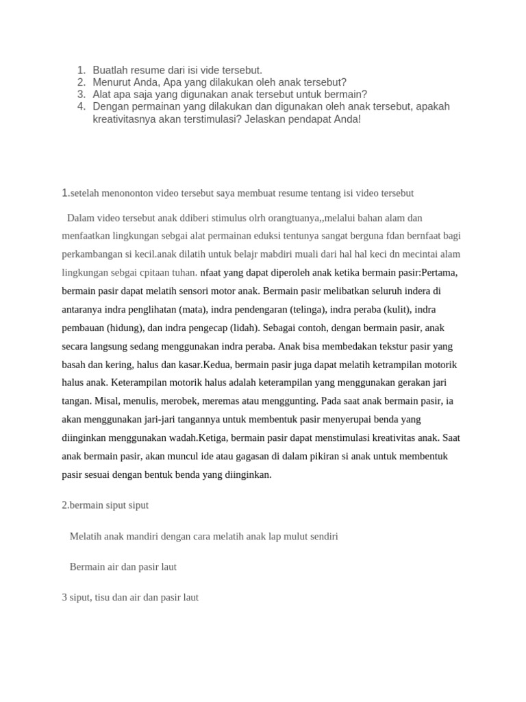 Bermain Dan Permainan Ank 7 | PDF