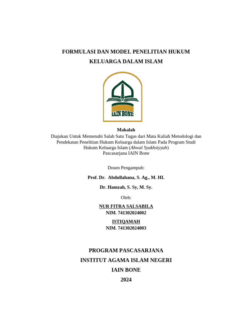 Formulasi Dan Model Penelitian HKI - klp1 | PDF