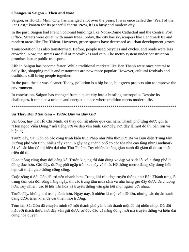 Changes in Saigon | PDF