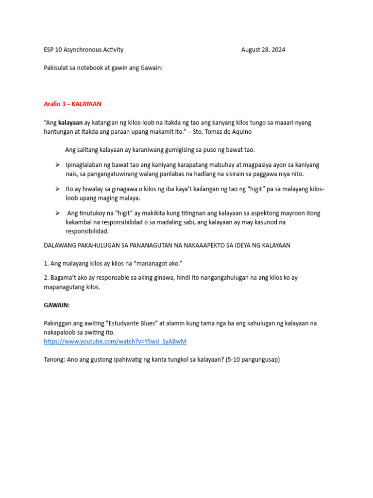 ESP 10 Asynchronous Activity 08 28 24 | PDF