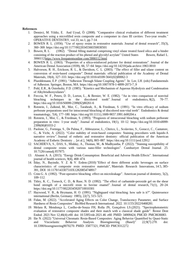 References | PDF | Materials | Dentistry Branches