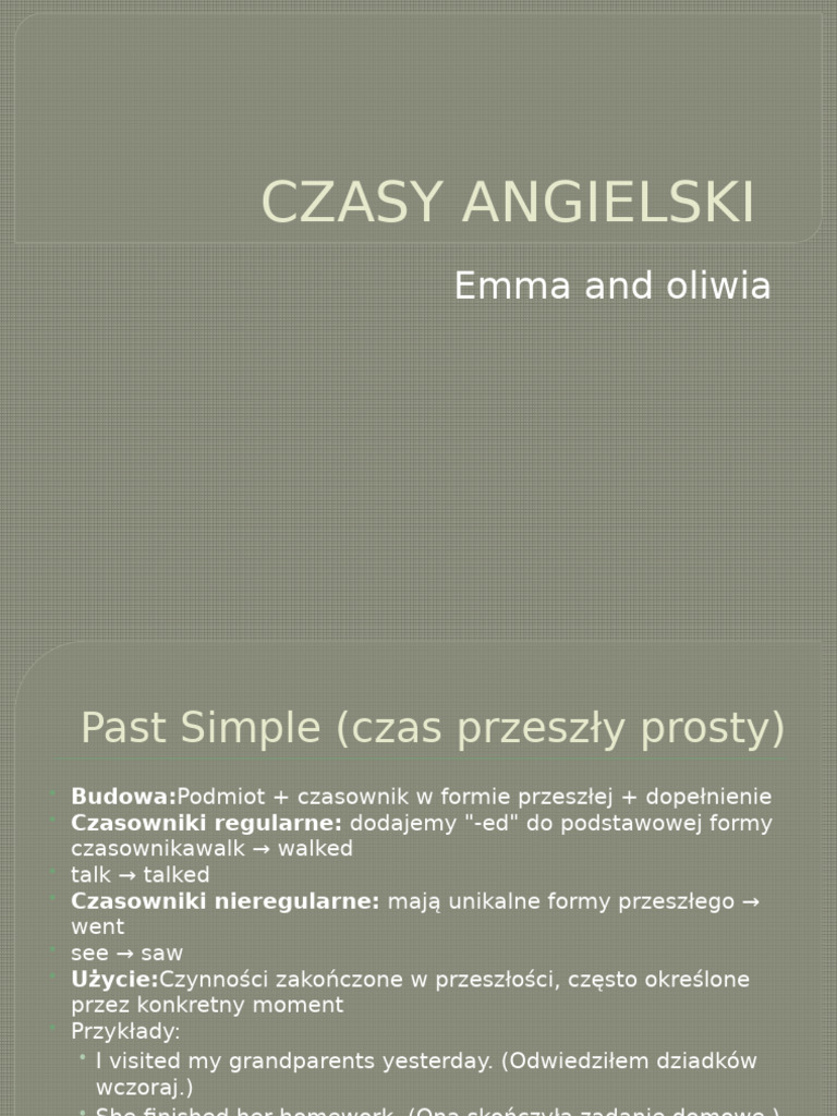 Czasy Angielski | PDF