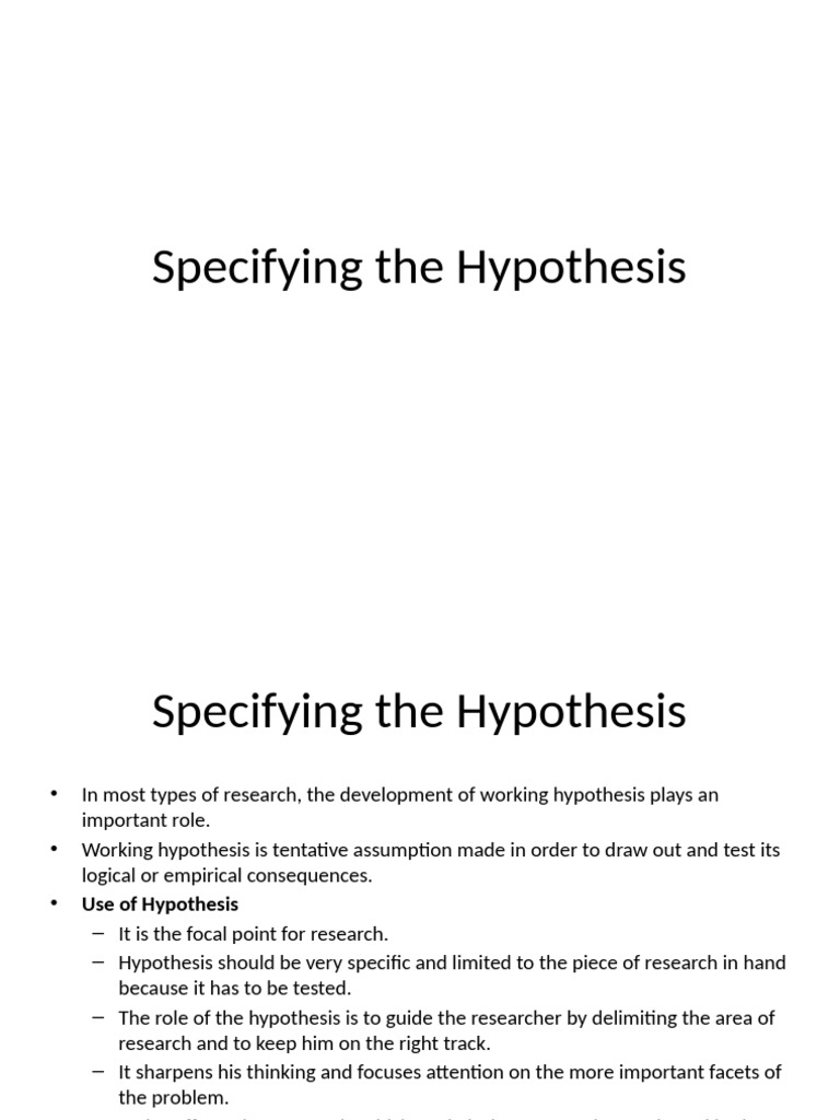 4.1specifying The Hypothesis | PDF