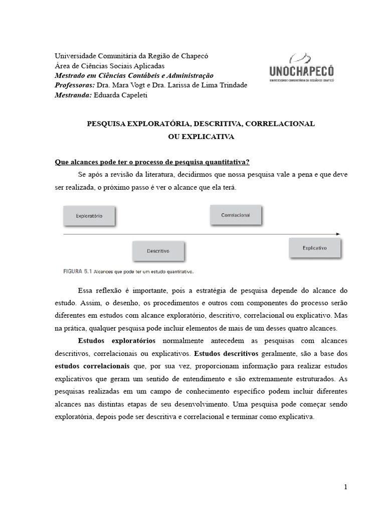 Alcances da Pesquisa: Exploratório a Explicativo | PDF | Informação ...