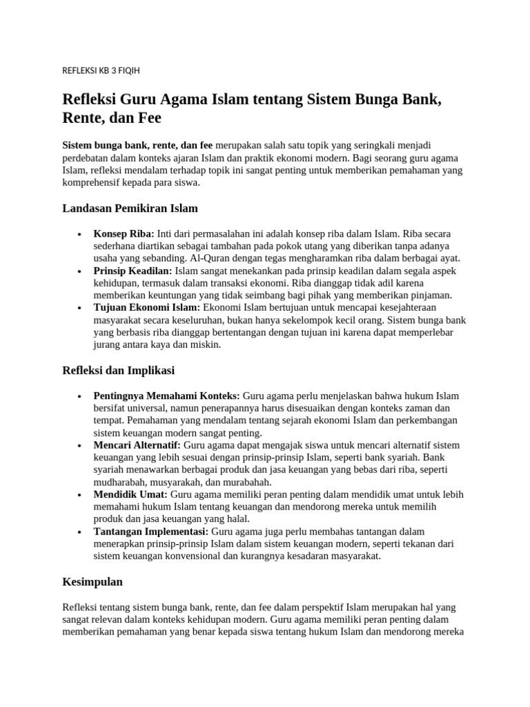 Refleksi Fiqih KB 3 Dan 4 | PDF