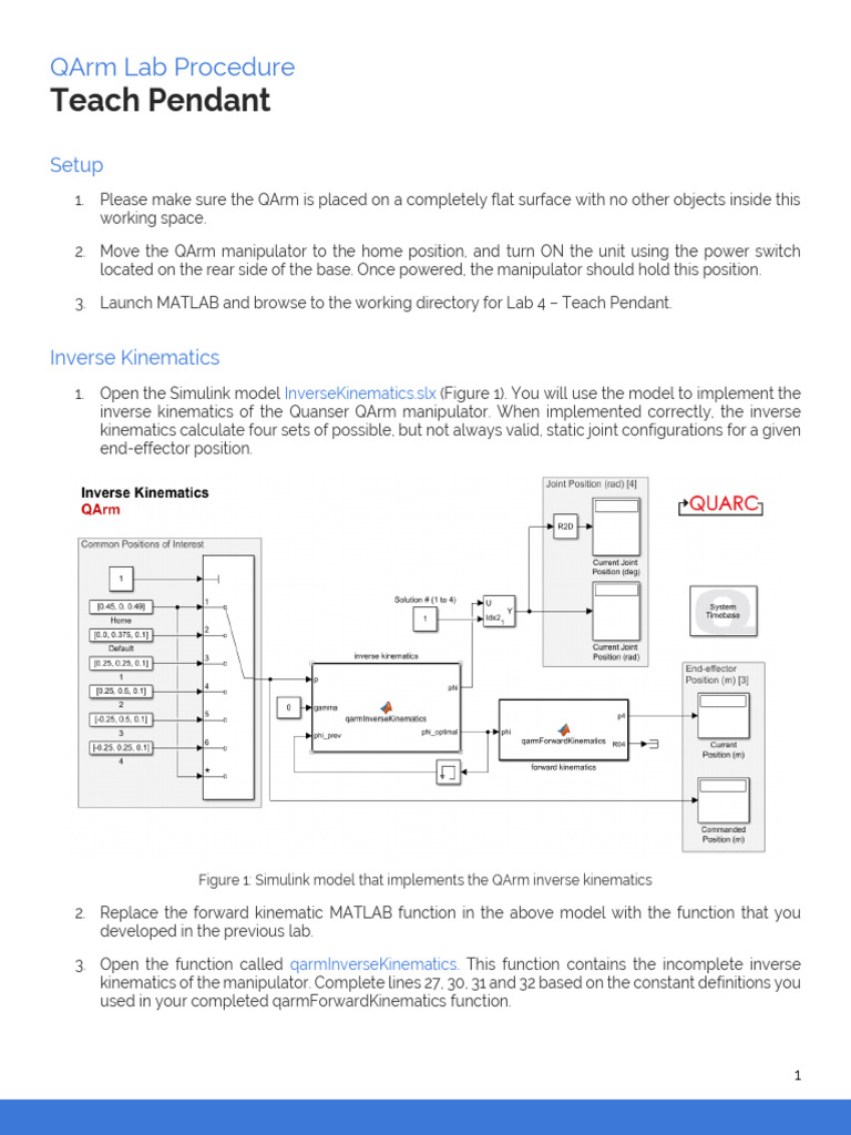 QArm - Lab 4 - Lab Procedure | PDF | Function (Mathematics) | Computing