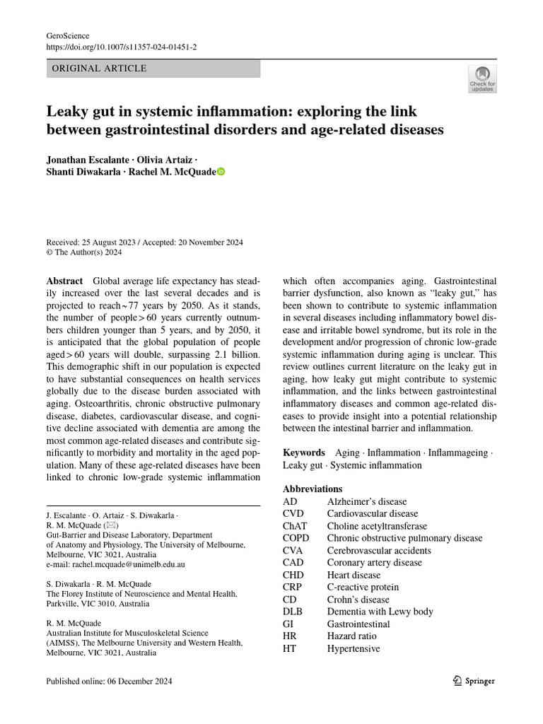 Leaky Gut in Systemic Inflammation: Exploring The Link Between ...