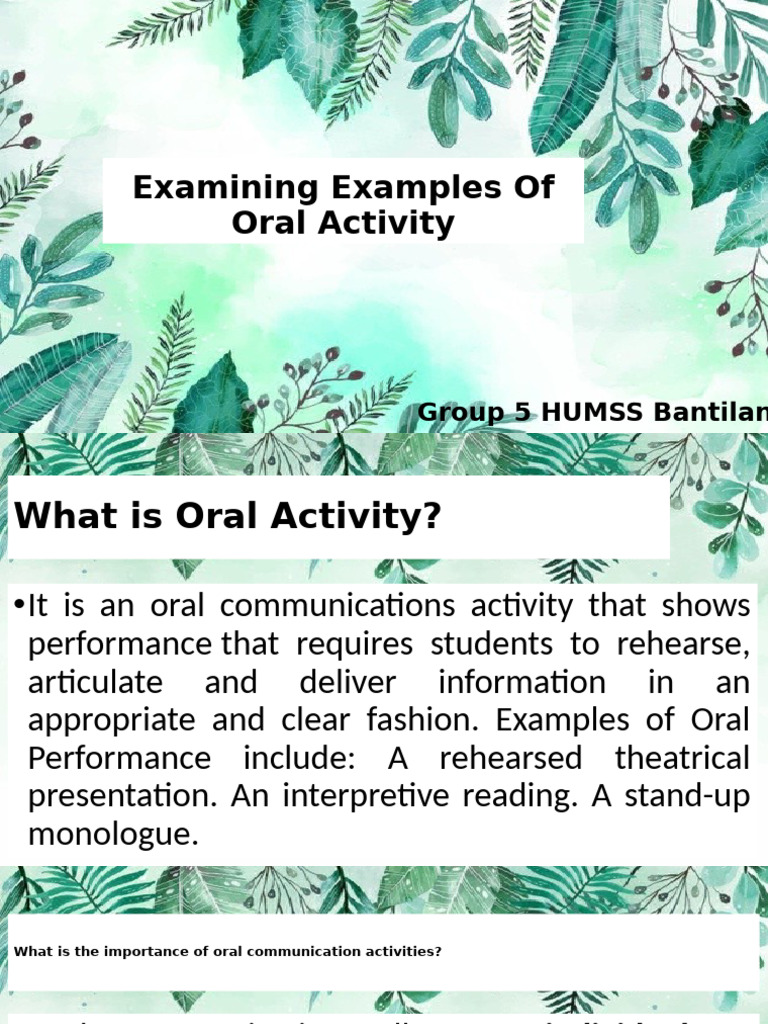 Examining-Examples-Of-Oral-Activity | PDF | Communication | Nonverbal ...