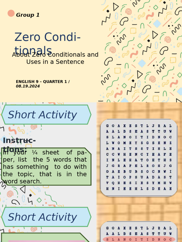 Zero_Conditionals v2.4 | PDF | Sentence (Linguistics) | Linguistic Morphology