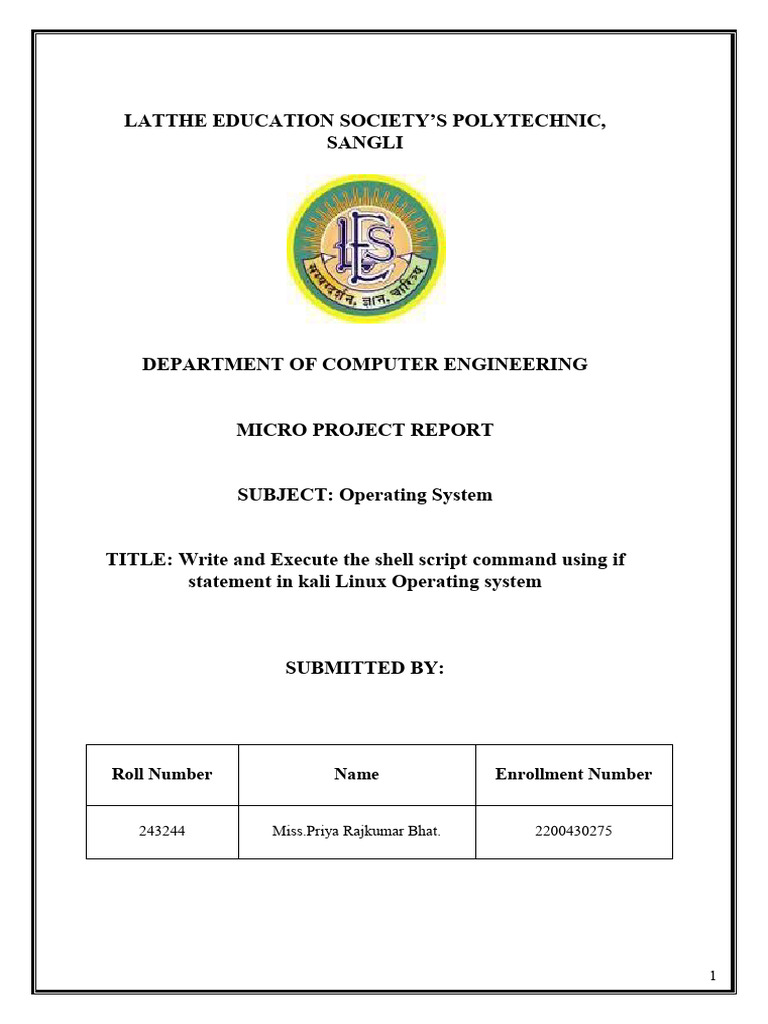 Shell Script with If Statement in Kali Linux | PDF | Operating System ...