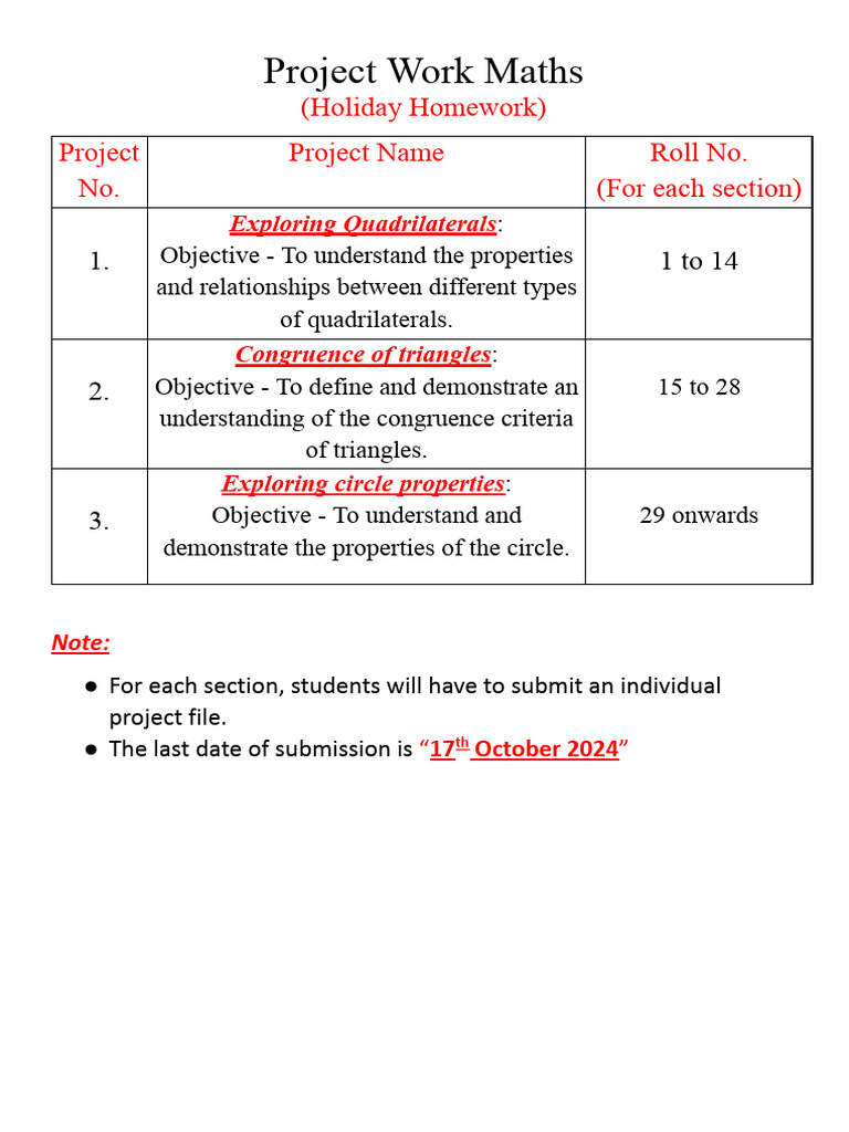 Math Projects for Students | PDF