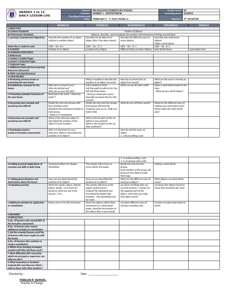 DLL_SCIENCE 3_Q3_W2 (2) | PDF | Learning | Cognition