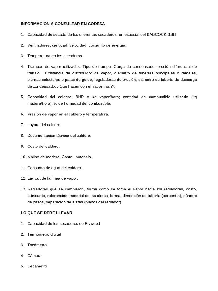 Informacion A Consultar en Codesa | PDF