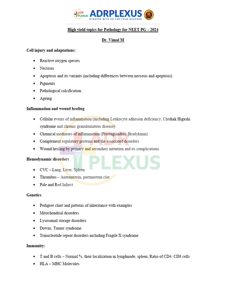 Adrplexus One Last Push - Pathology | PDF | Inflammation | Anemia