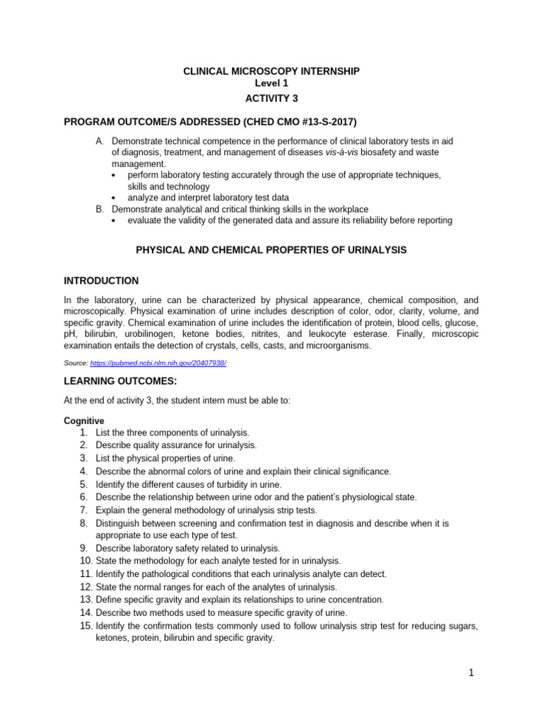 Activity 3 (Clinical Microscopy) | PDF | Urine | Medical Specialties