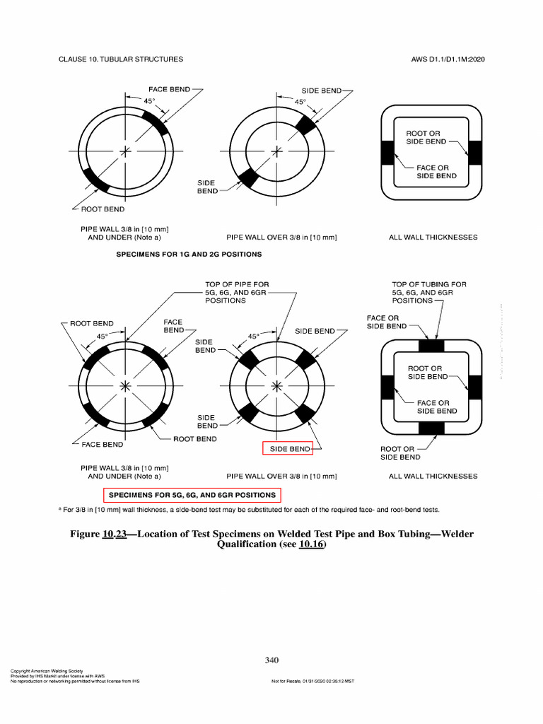 Bend Test-Specimen Location - AWS D1.1 | PDF | Mechanical Engineering ...