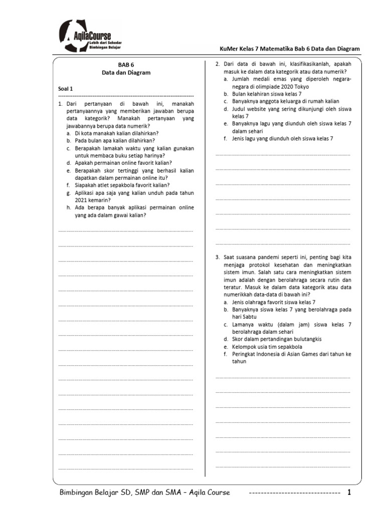 Diagram dan Data Kelas 7 Matematika | PDF