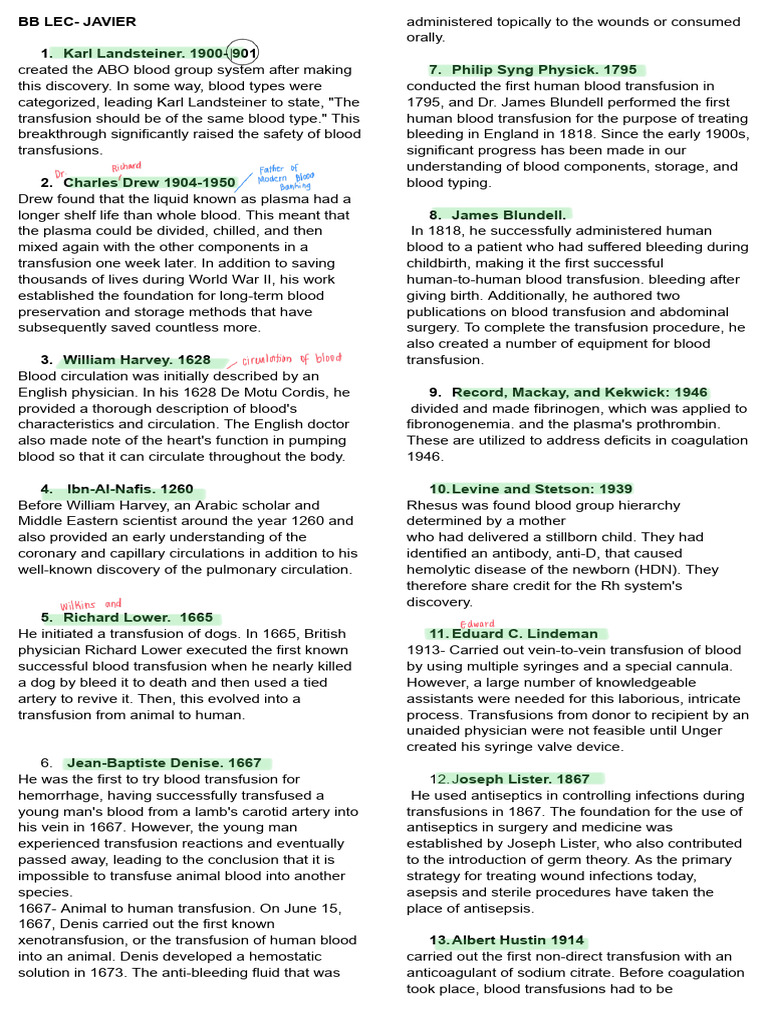 1 Bb Lec Scientists Pdf Blood Transfusion Blood Type