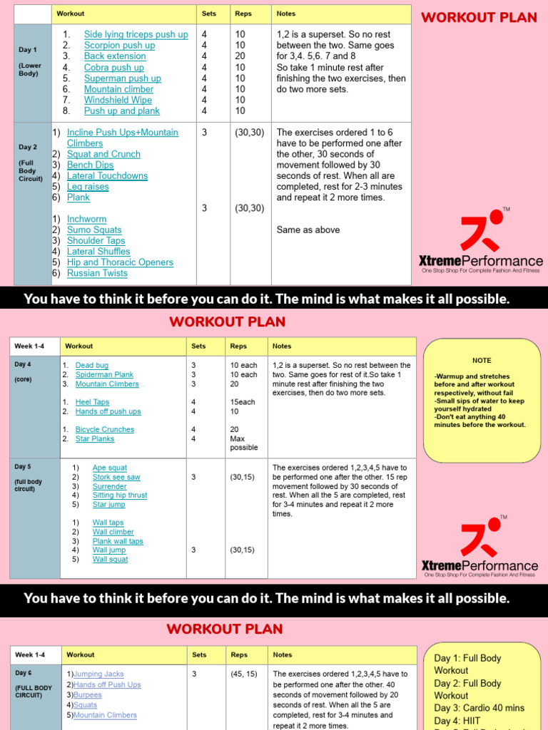Body Weight Workout Pdf Physical Fitness Physical Exercise
