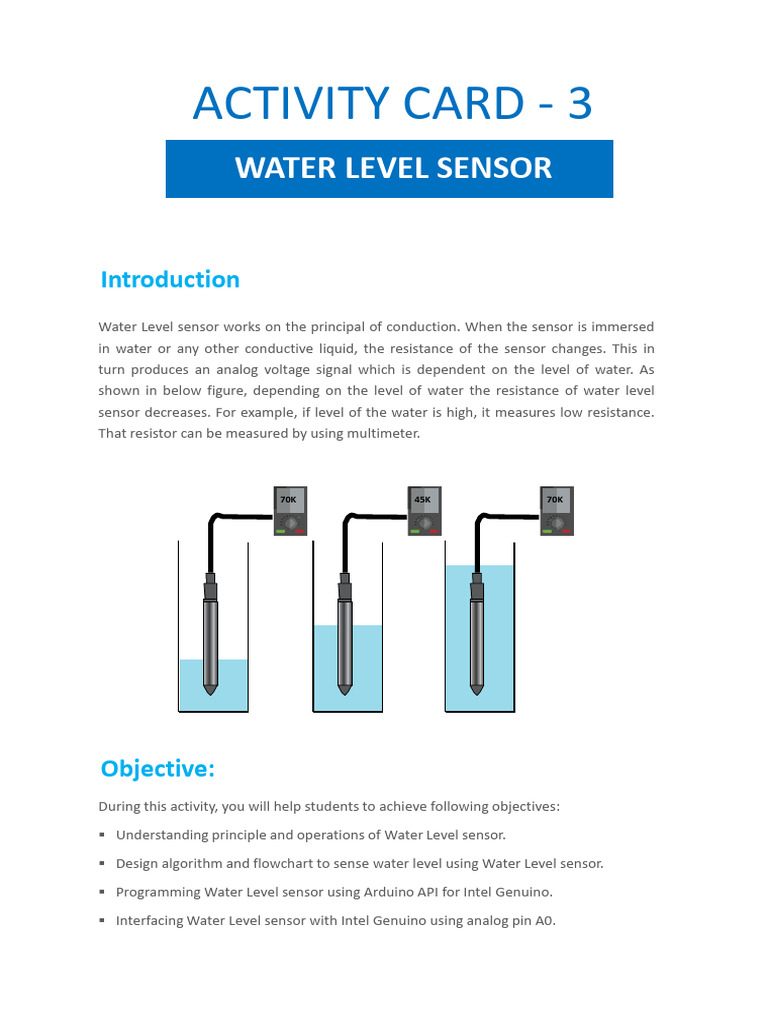 Activity Card 3-Water Level Sensor | PDF | Arduino | Manufactured Goods