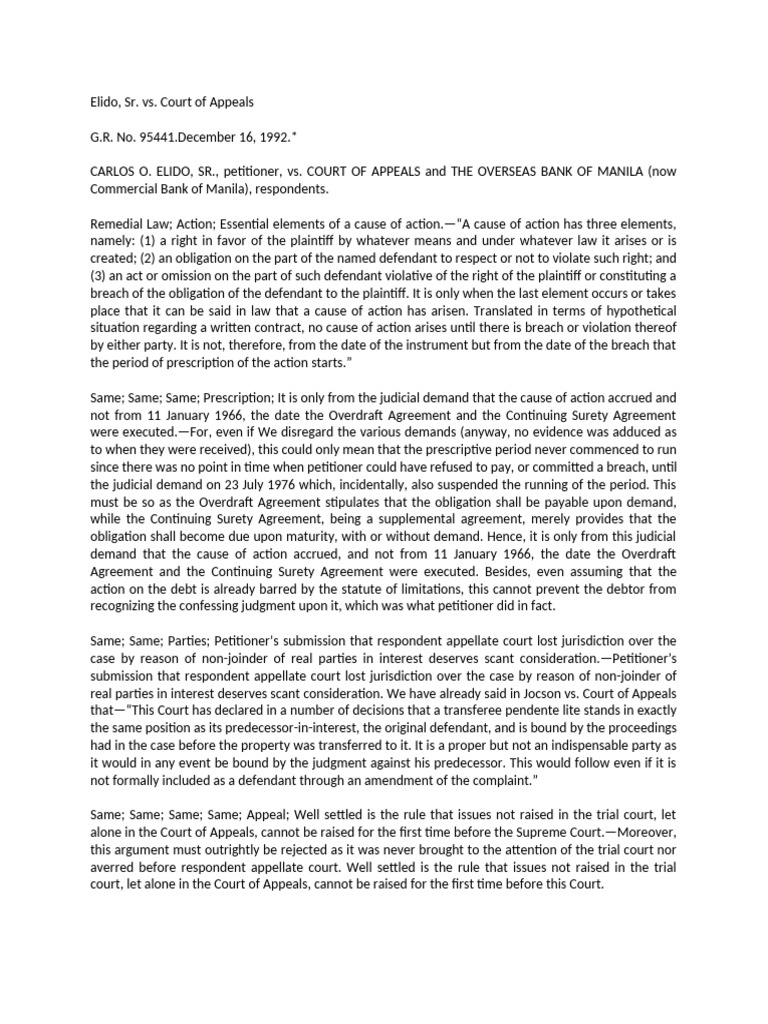 10-Year Prescription on Written Contracts | PDF | Judgment (Law ...