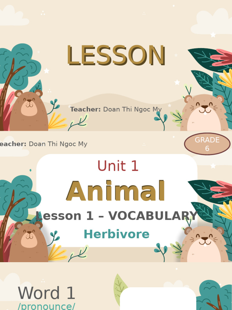 Animal Vocabulary and Games for Kids | PDF | Elephant