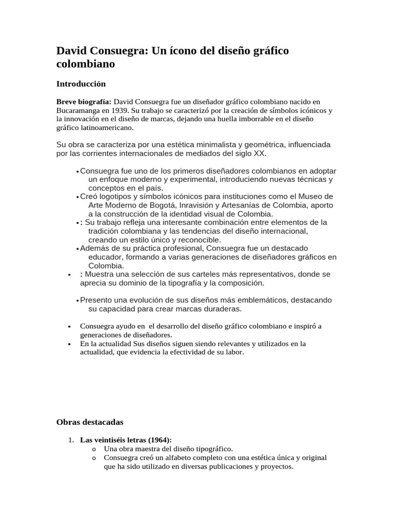 David Consuegra: Pionero del Diseño Gráfico Colombiano | PDF | Diseño ...