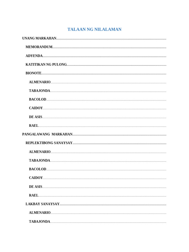 FILIPINO (FORMAT) | PDF