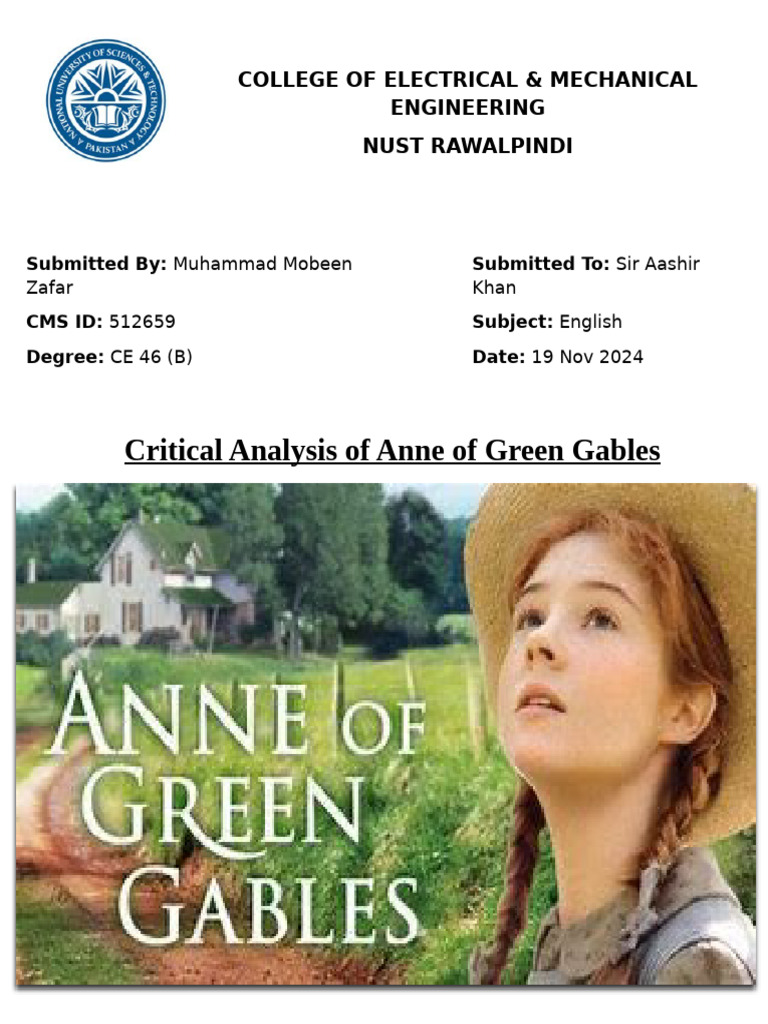 H Critical Analysis | PDF | Anne Of Green Gables | Anne Shirley