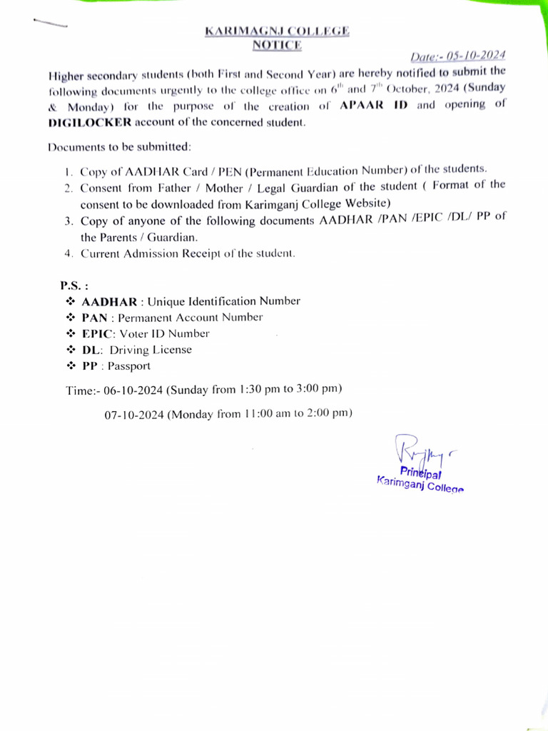 APAAR ID Application Notice for Students | PDF | Identity Document ...
