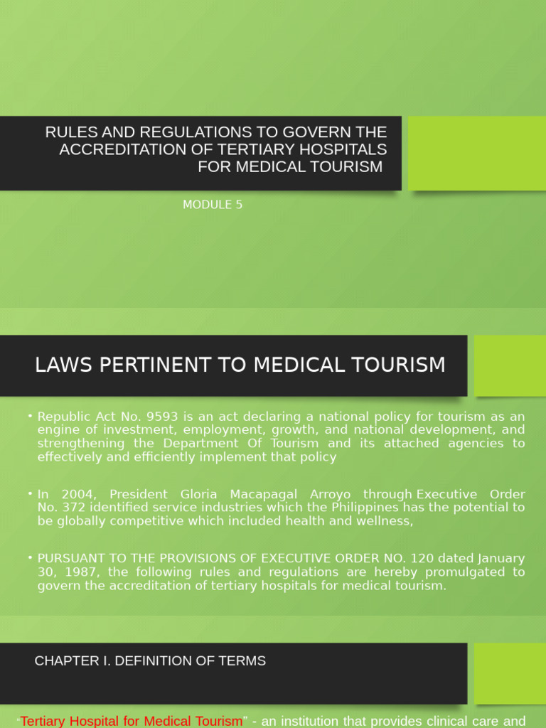 Dot Accreditation For Medical Tourism | PDF | Kitchen | Hospital