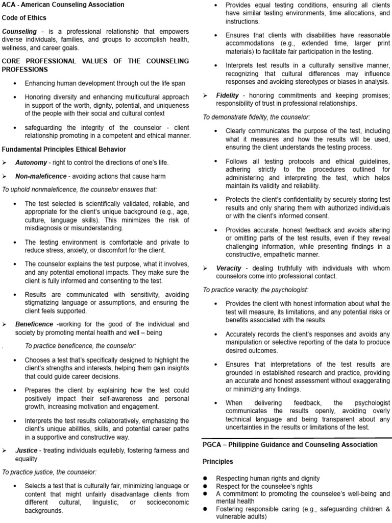 ACA-reviewer | PDF | Counseling Psychology | Psychotherapy