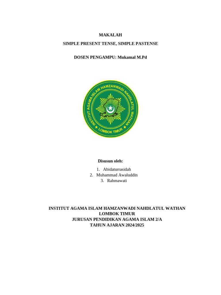 506767639-Makalah-Simple-Present-Tense End Simple Fast Tense Kelompok 3 ...