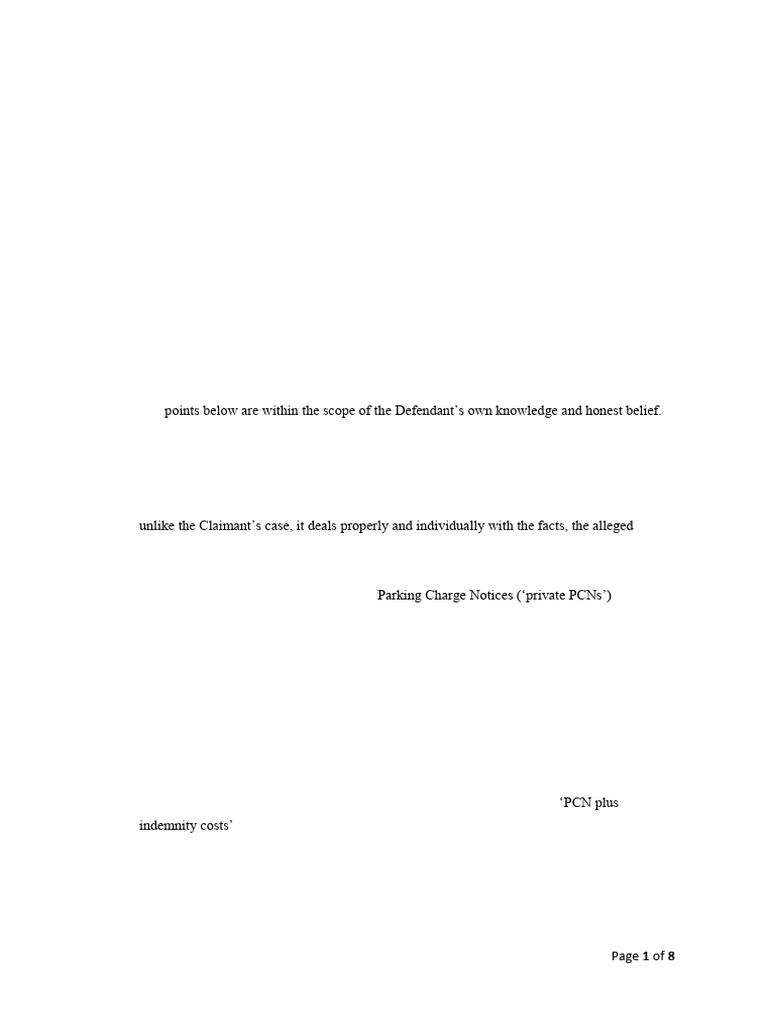 Private Parking Charge - Abuse of Process Defence v1 | PDF | Indemnity ...