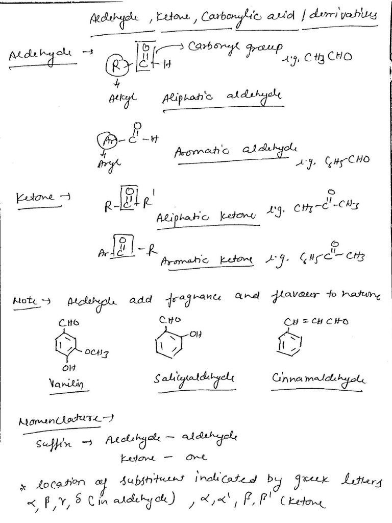 Aldehyde Ketone Carboxylic Acid and It's Derivatives | PDF
