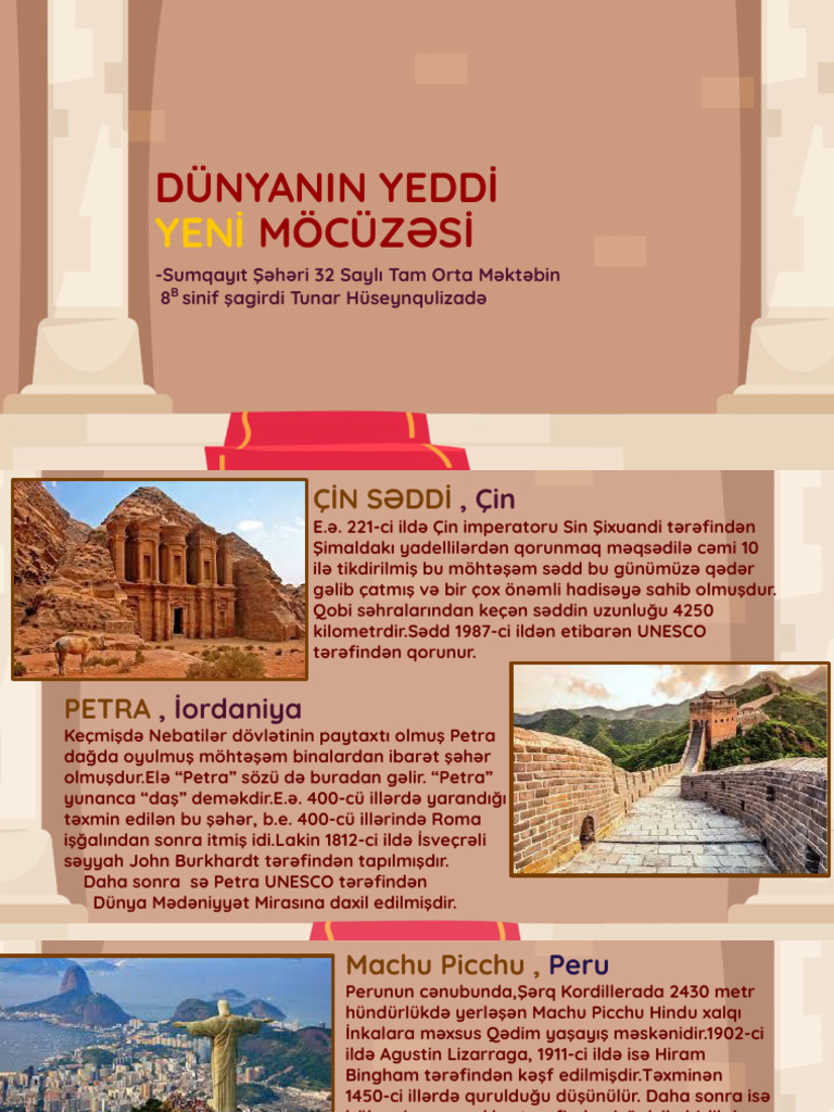Dünyanin Yeni̇ Yeddi̇ Möcüzəsi̇ | PDF