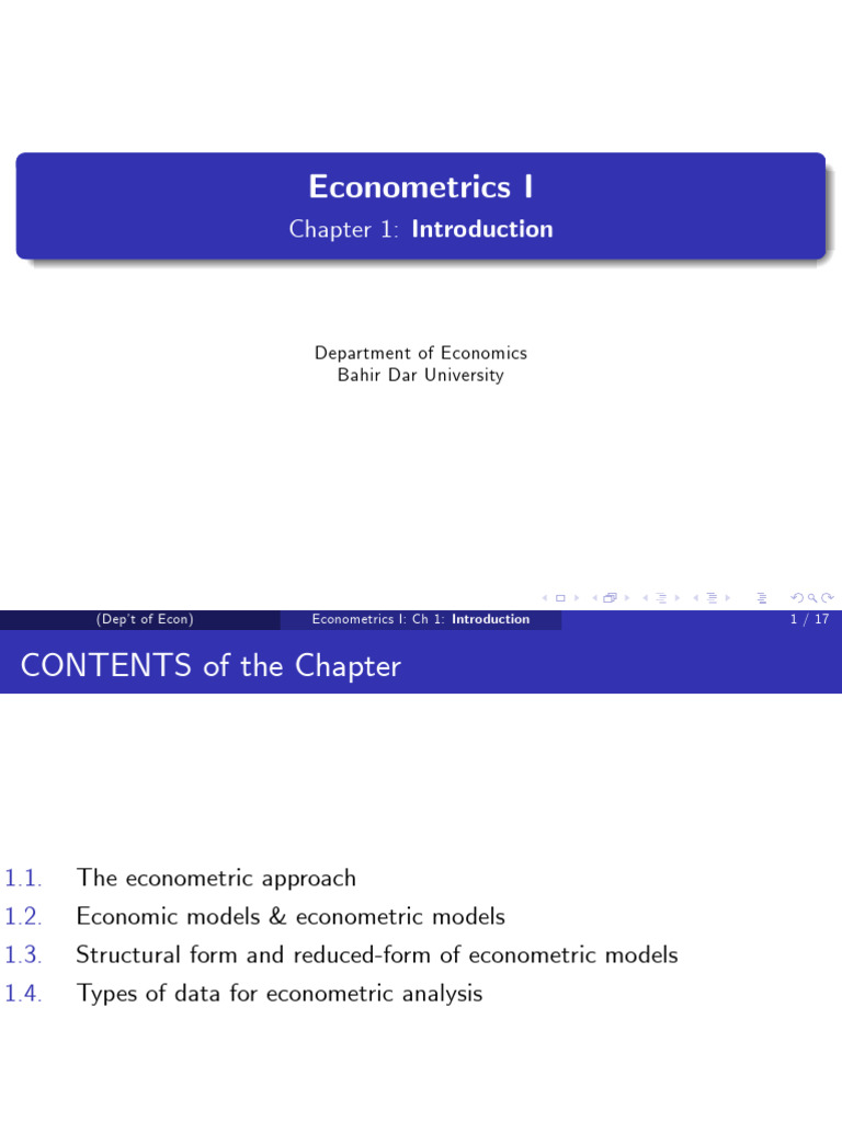 1-1 | PDF | Econometrics | Economics