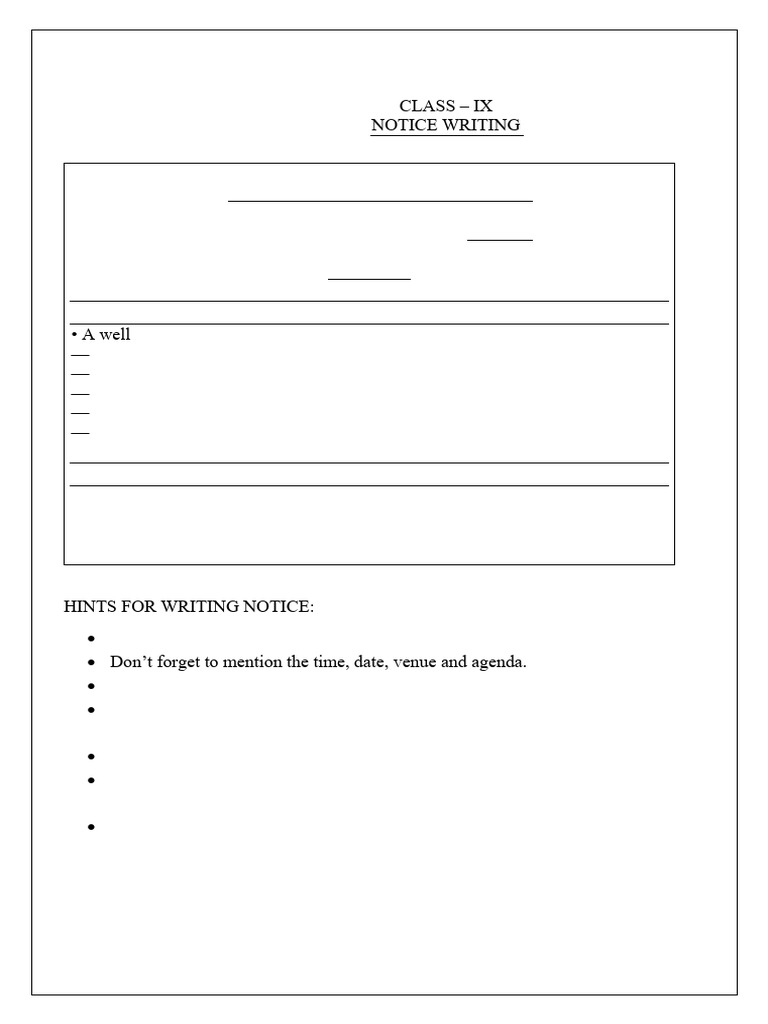 CBSC 9 Notice Writing | PDF