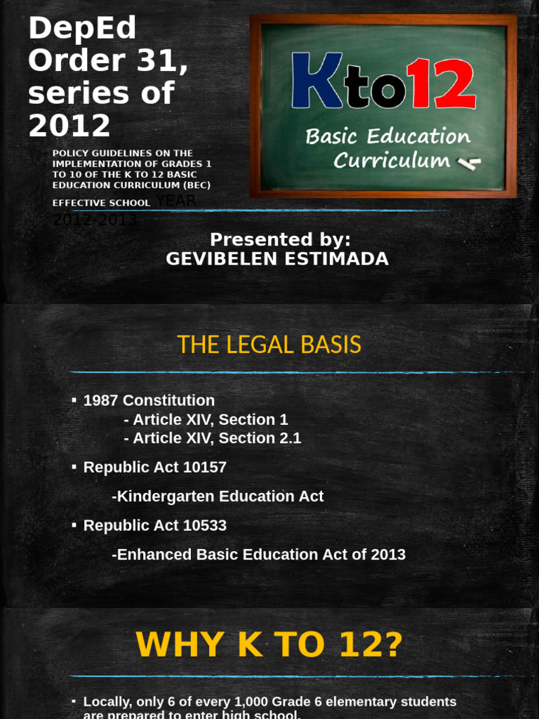 K to 12 Curriculum Implementation Guide | PDF