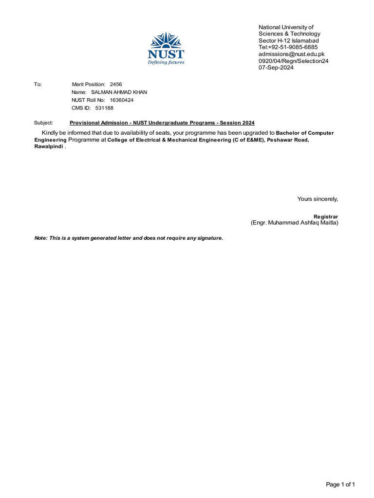 16360424_Change_Letter | PDF