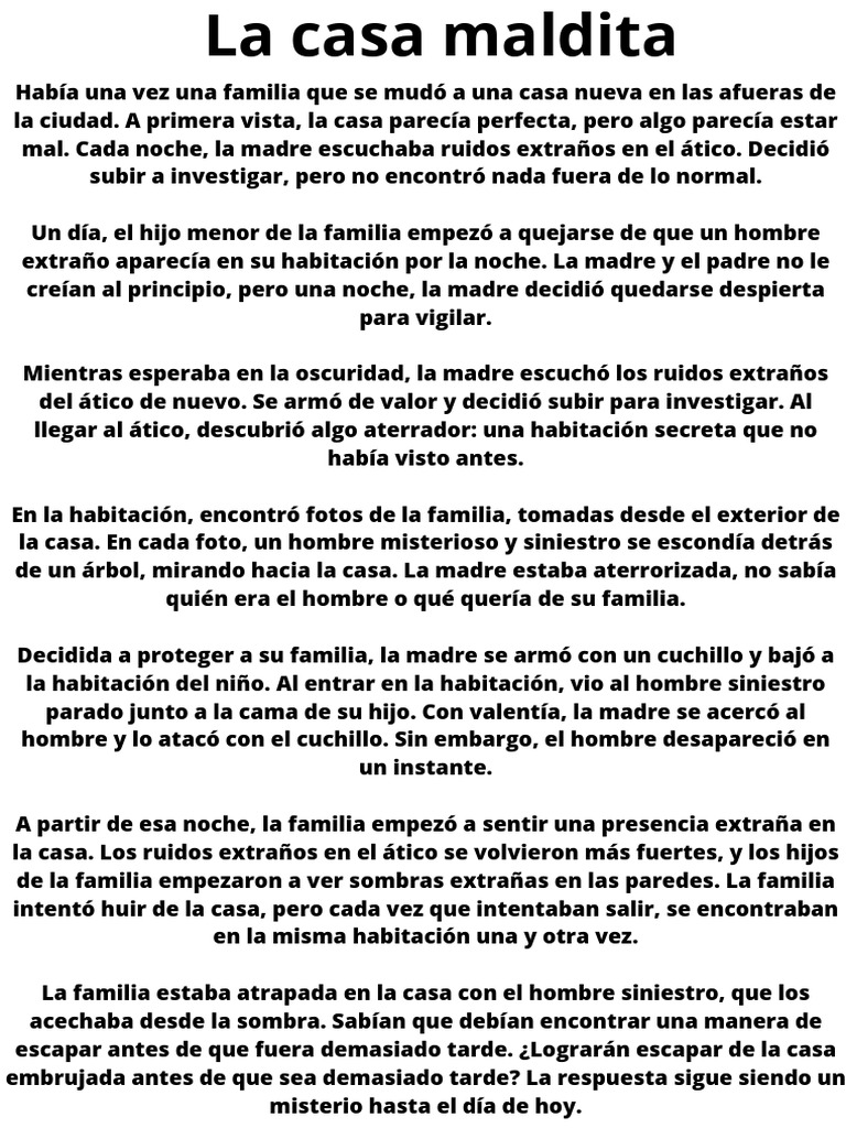 Había Una Vez Una Familia Que Se Mudó a Una Casa Nueva en Las Afueras ...