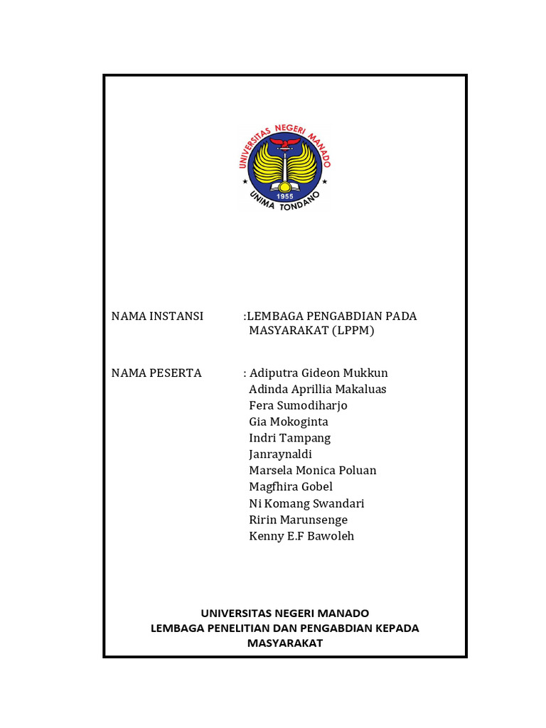Laporan KKN LPPM - Marsela Poluan | PDF