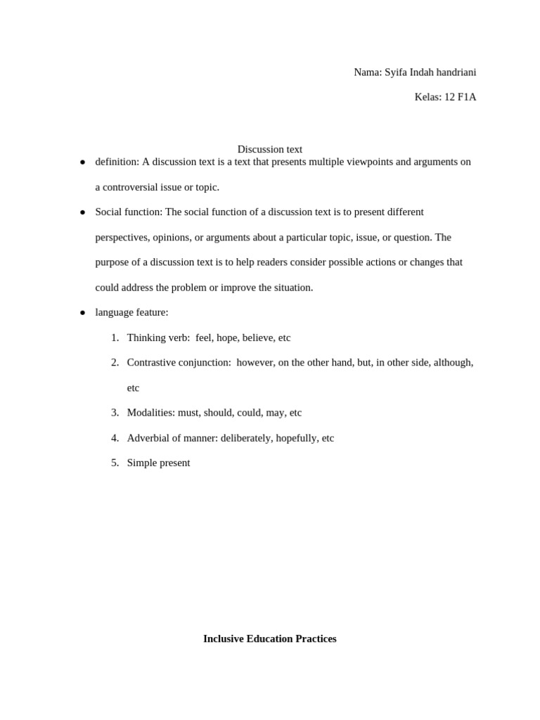 Discussion Text - SYIFA INDAH | PDF