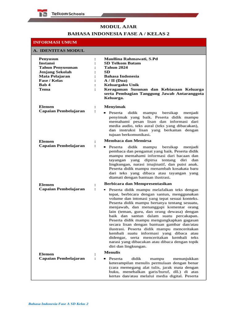 Modul Ajar Bab 4 Bhs Ind | PDF